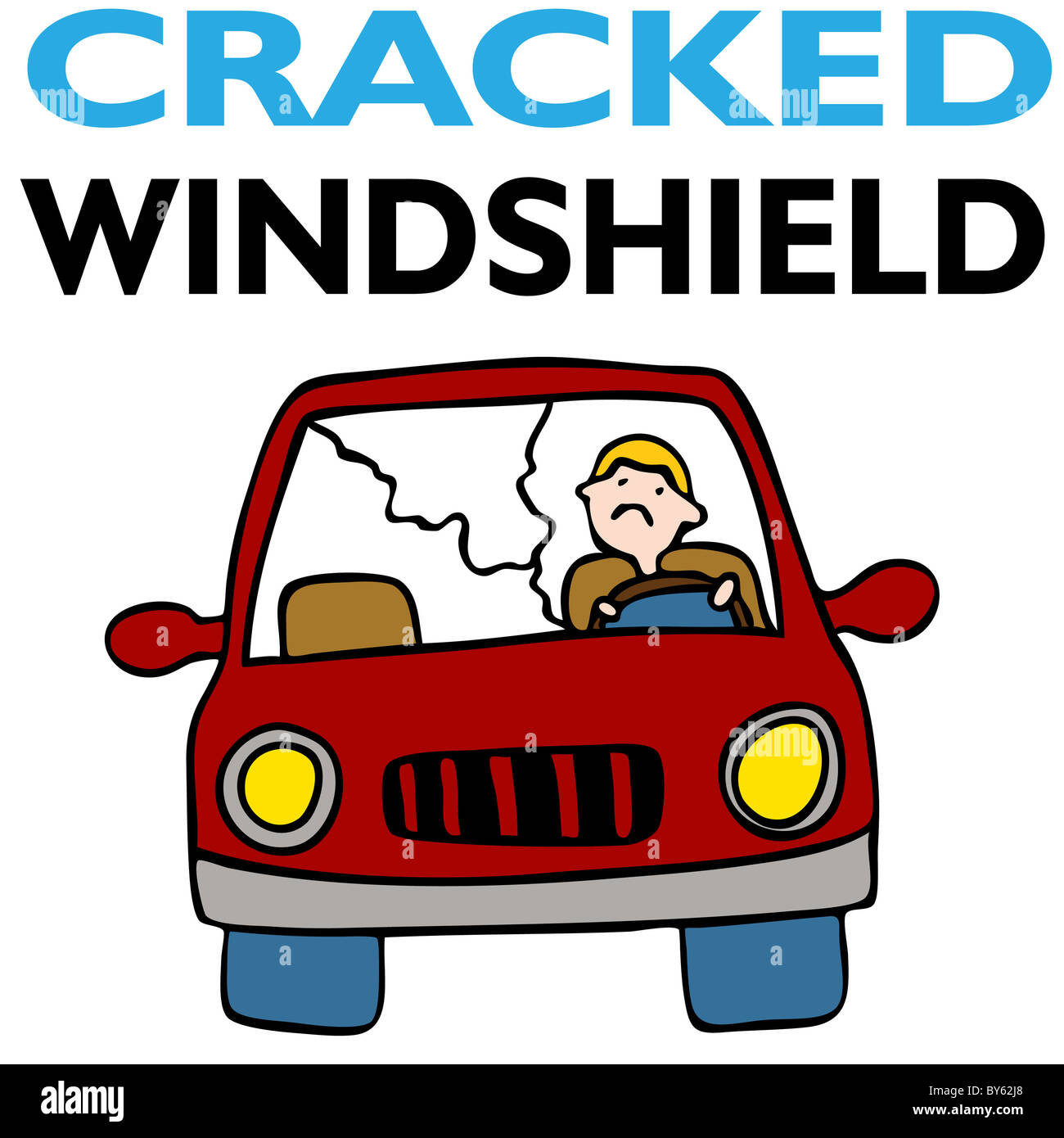 An image of a cracked windshield Stock Photo - Alamy