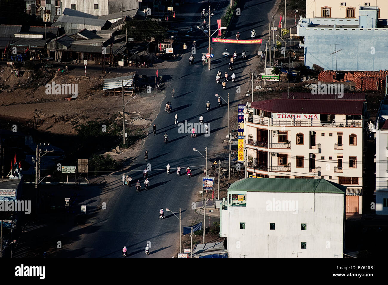 up view of Chau Doc from sam mountain at sunset Stock Photo - Alamy