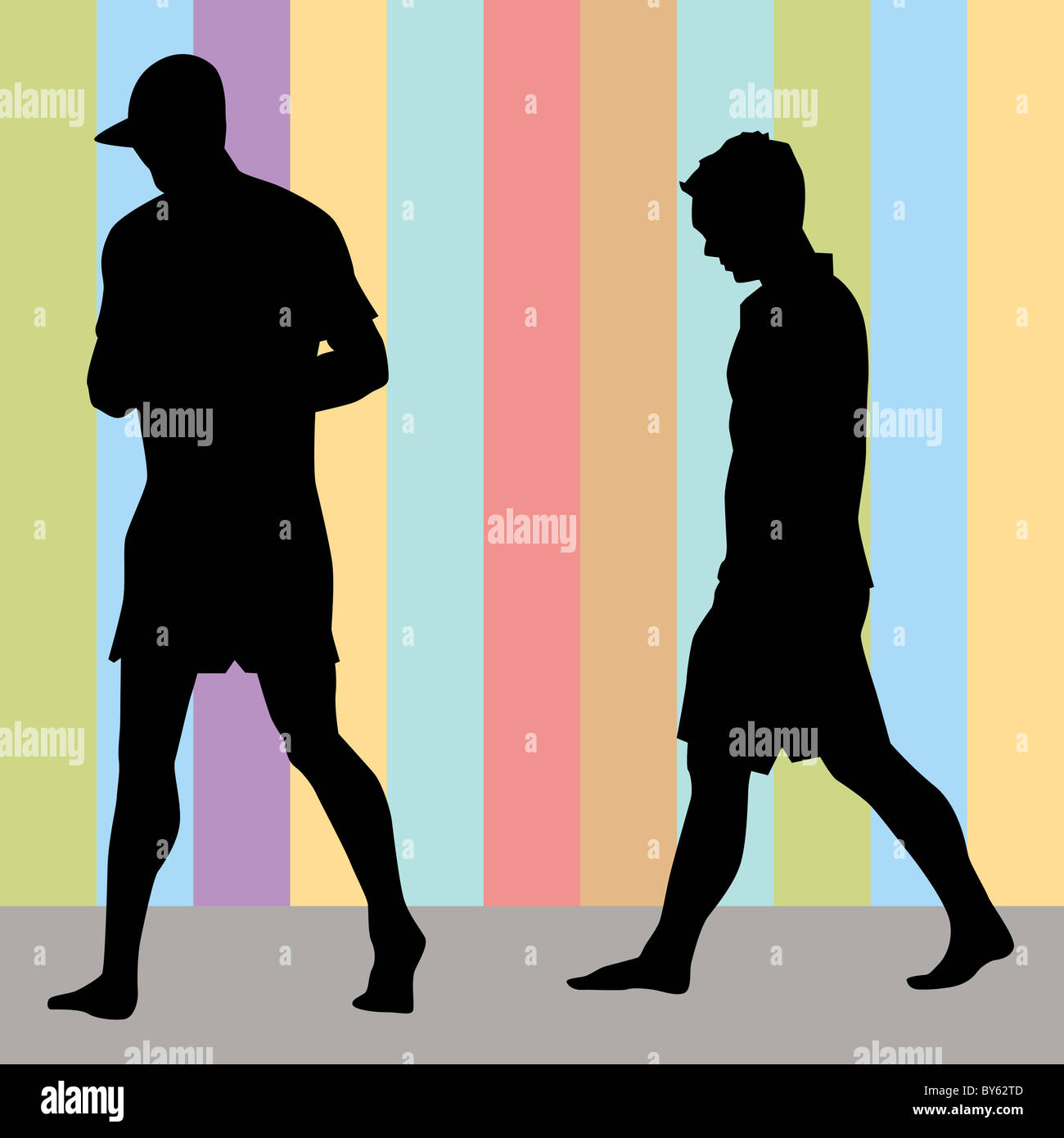 An image of two men walking Stock Photo - Alamy