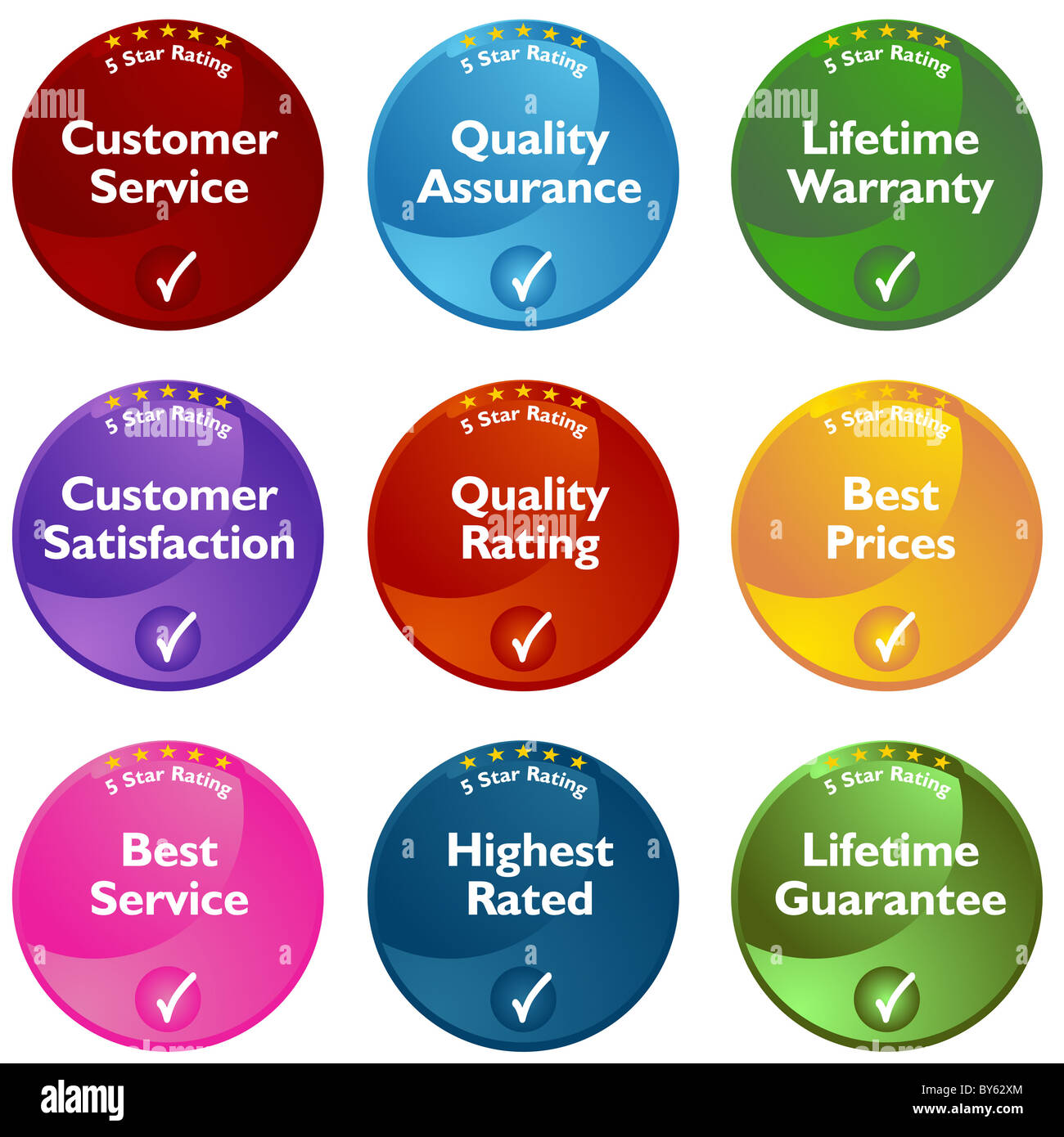 An image of 5 star rating buttons Stock Photo - Alamy