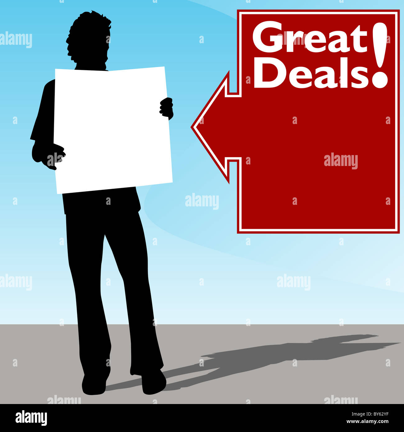 An image of a man holding a sign Stock Photo - Alamy