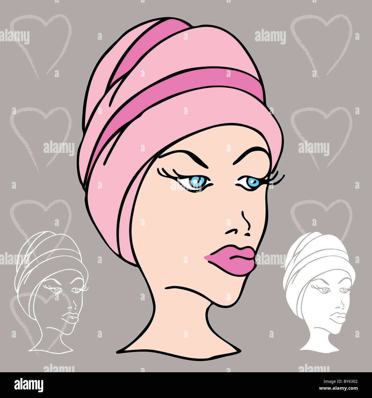 Girl towel on head vector hi-res stock photography and images - Alamy
