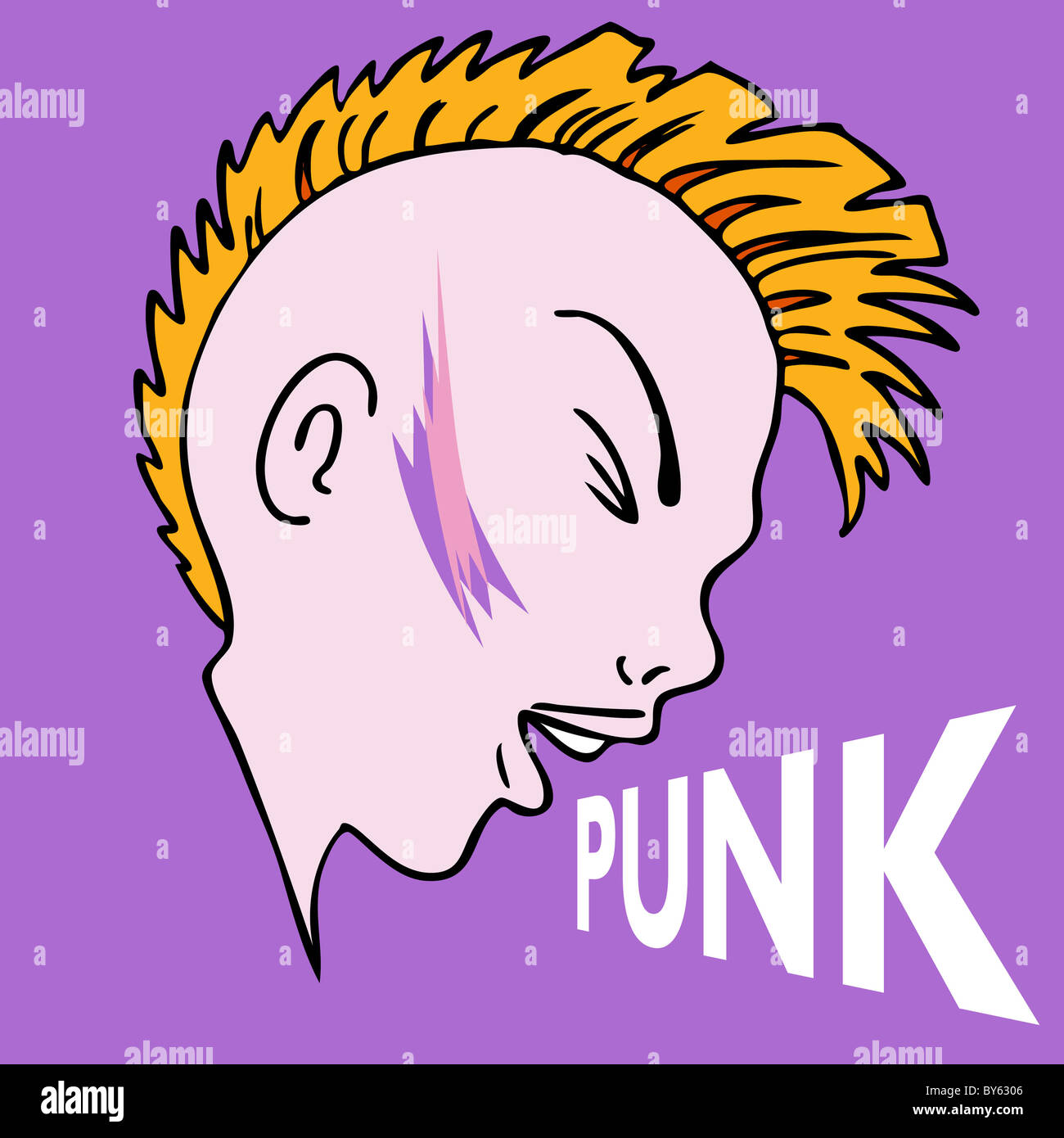An image of a punk mowhawk character Stock Photo - Alamy