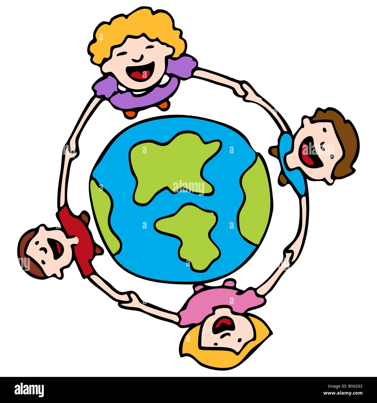 Kids holding hands cartoon hand Cut Out Stock Images & Pictures - Alamy