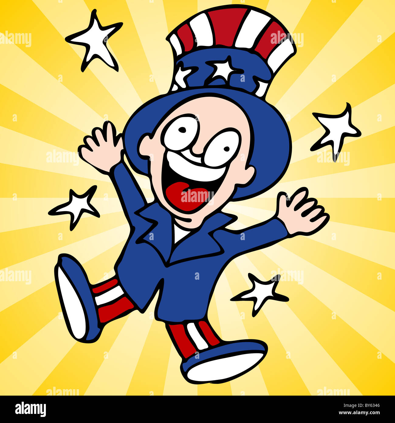 An image of a happy Uncle Same cartoon character Stock Photo - Alamy