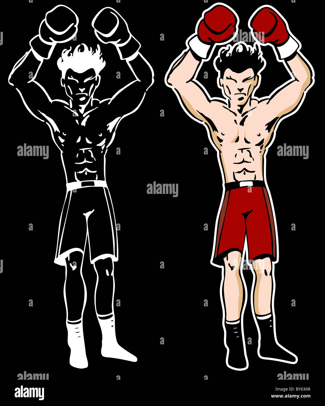 An image of a winning fighter wearing boxing gloves Stock Photo - Alamy