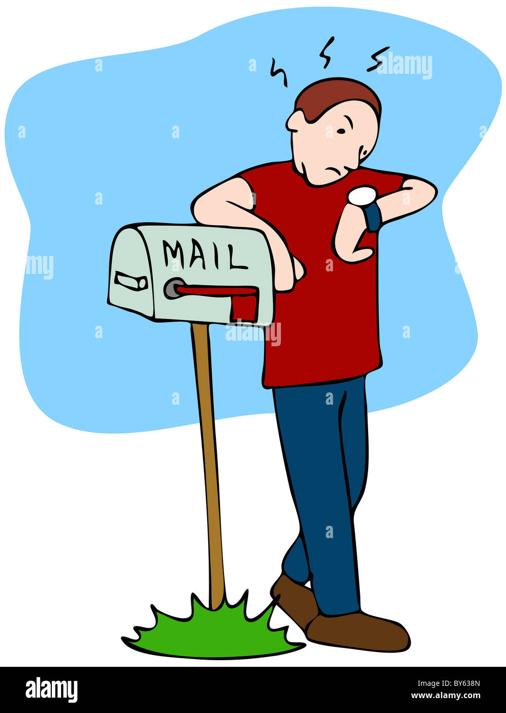 An image of a man waiting for the mailman to bring the mail Stock Photo ...