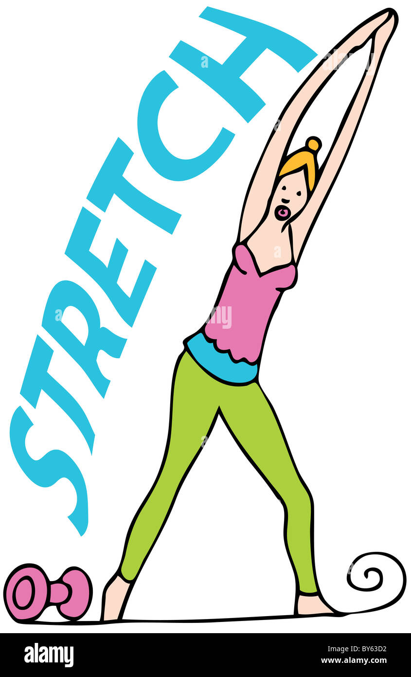 An image of a woman doing stretching exercises Stock Photo - Alamy