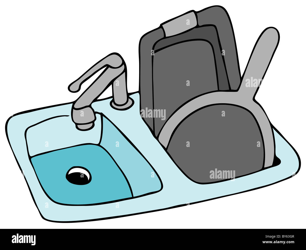 Kitchen sink drawing Cut Out Stock Images & Pictures - Alamy