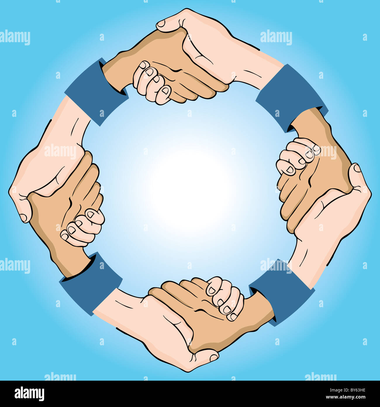 An image of a circular shaking of hands Stock Photo - Alamy