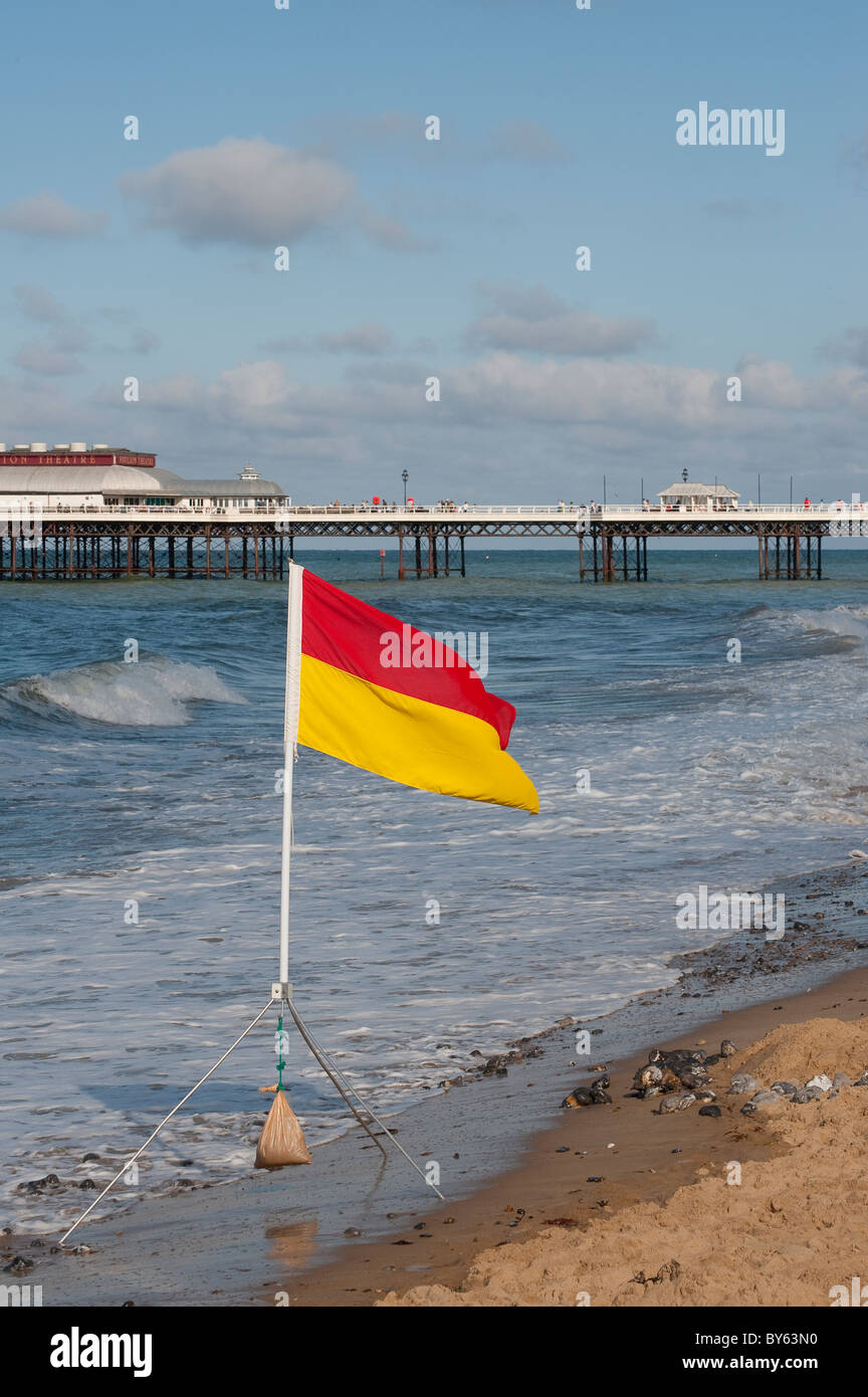 Red and yellow safety flag flags hi-res stock photography and images ...