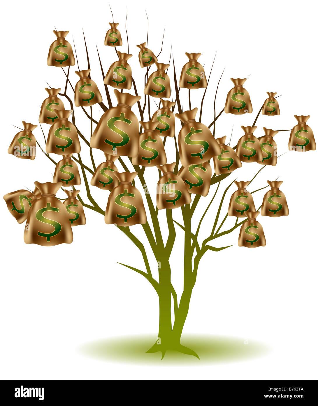 An image of a tree growing bags of money Stock Photo - Alamy
