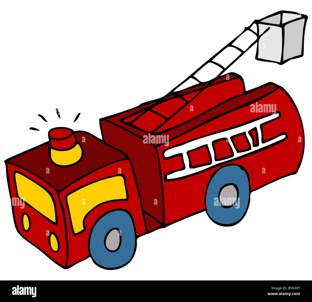An image of a cartoon fire engine truck Stock Photo - Alamy