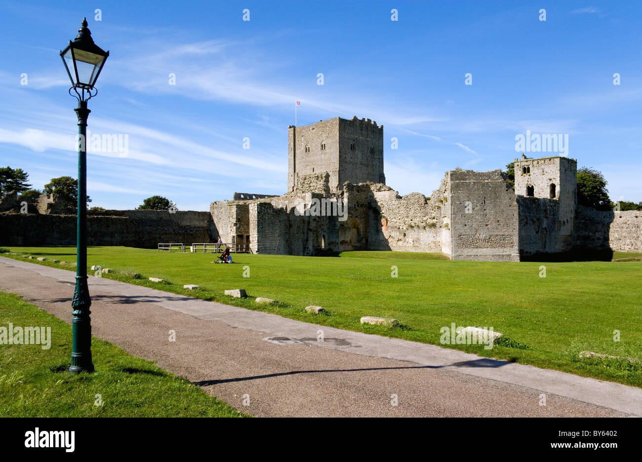England Hampshire Portsmouth Harbour Portchester Castle Norman tower in ...