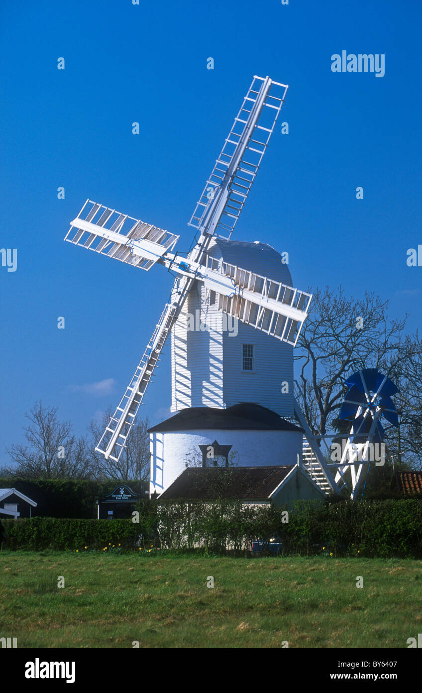 Saxtead Green Post Mill, Saxstead, Suffolk, England Stock Photo - Alamy
