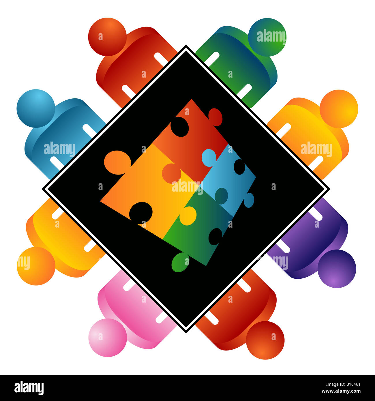 An image of a puzzle solving team Stock Photo - Alamy