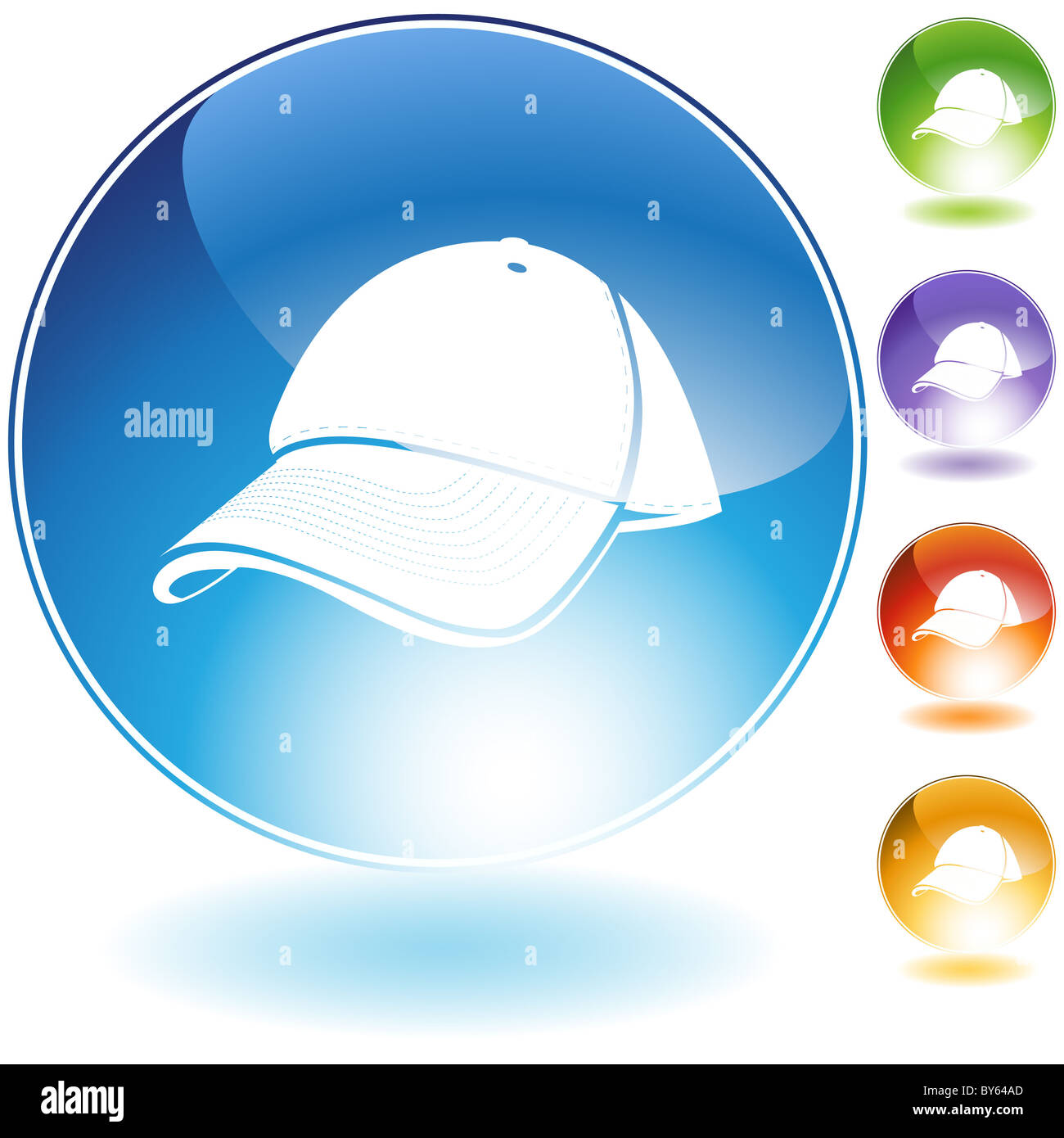 Baseball cap crystal icon set isolated on a white background Stock ...