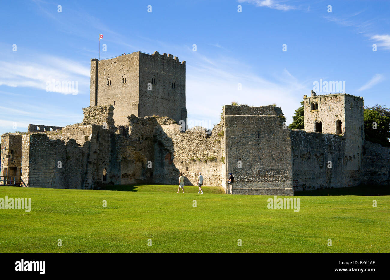 England Hampshire Portsmouth Harbour Portchester Castle Norman tower in ...
