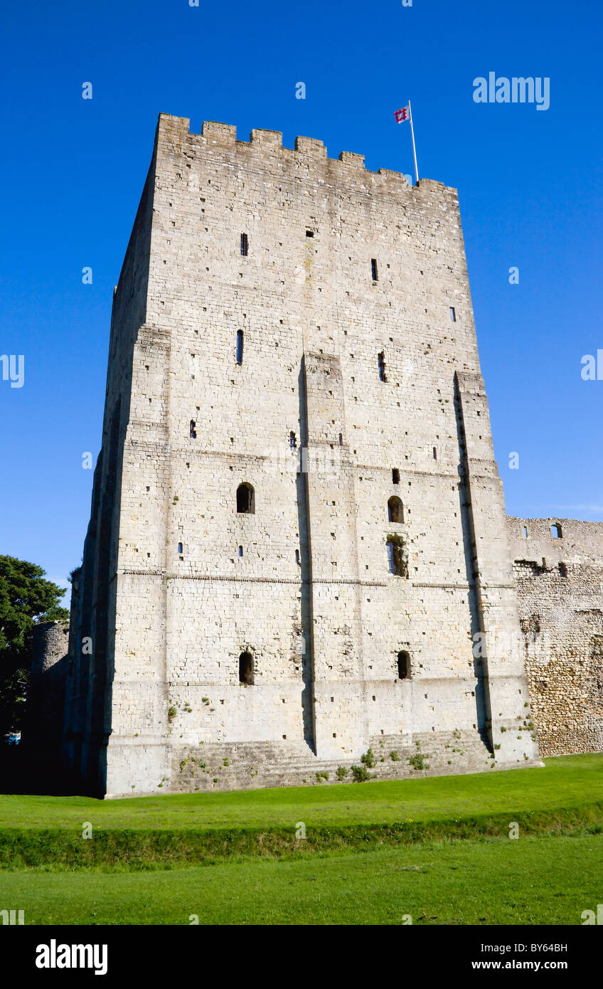England Hampshire Portsmouth Harbour Portchester Castle Norman tower ...