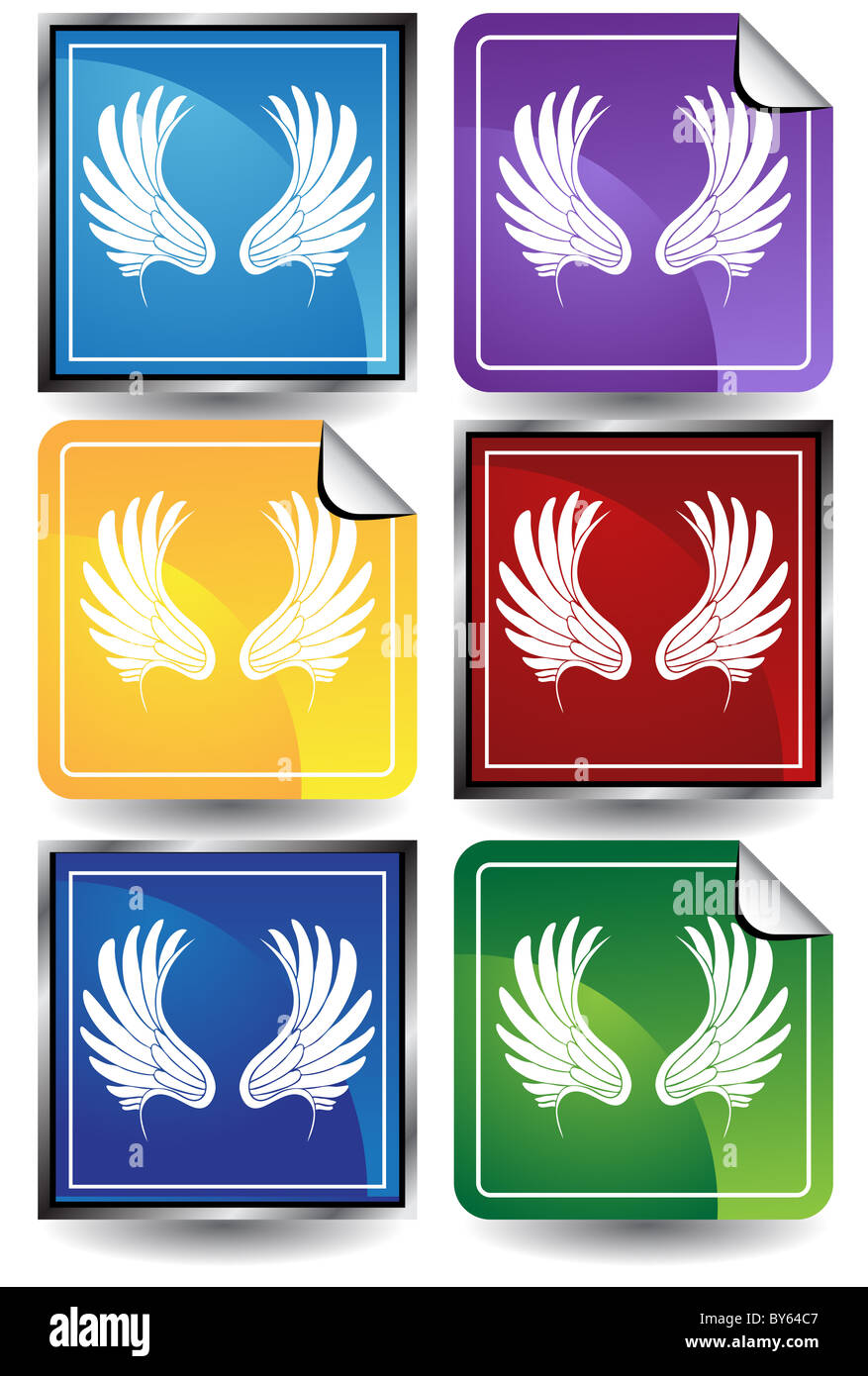 Set of 6 web button icons - wings Stock Photo - Alamy Set of 6 web button icons - wings Stock Photo - Alamy