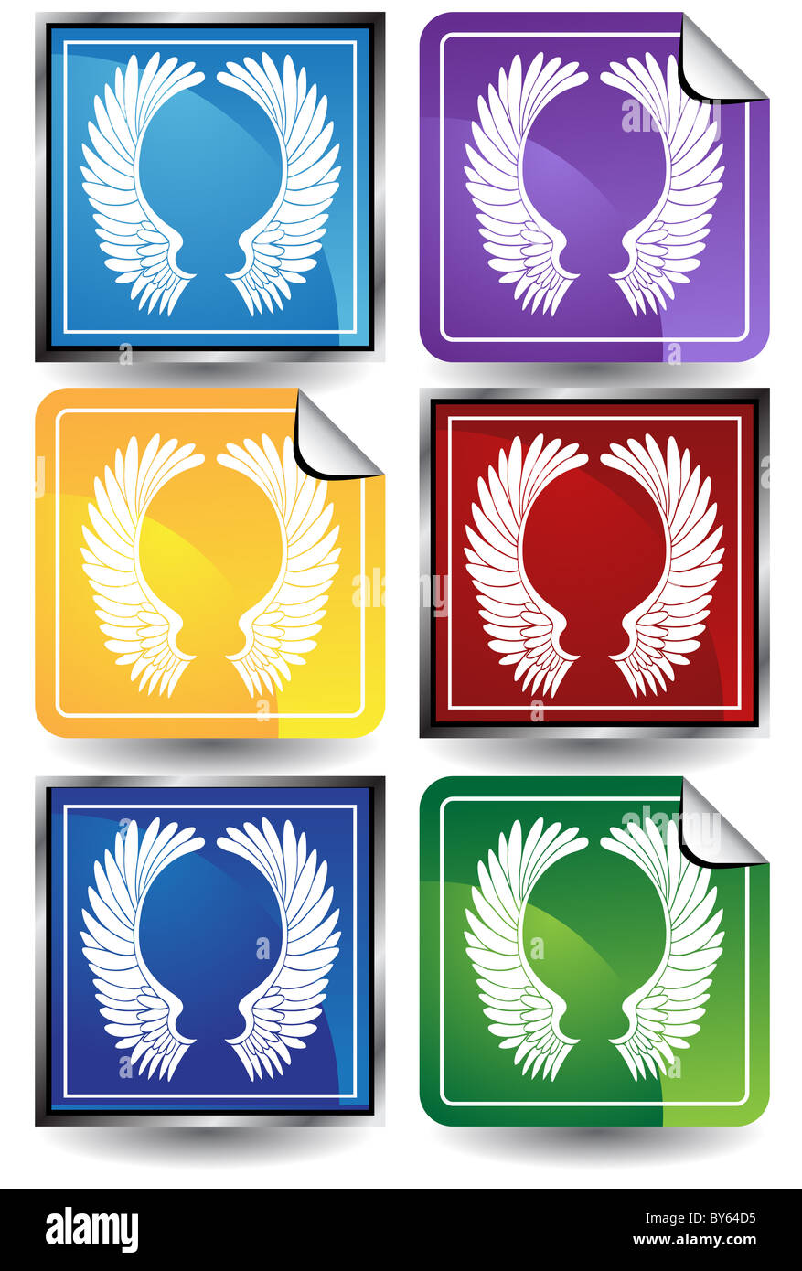 Set of 6 web button icons - wings Stock Photo - Alamy Set of 6 web button icons - wings Stock Photo - Alamy