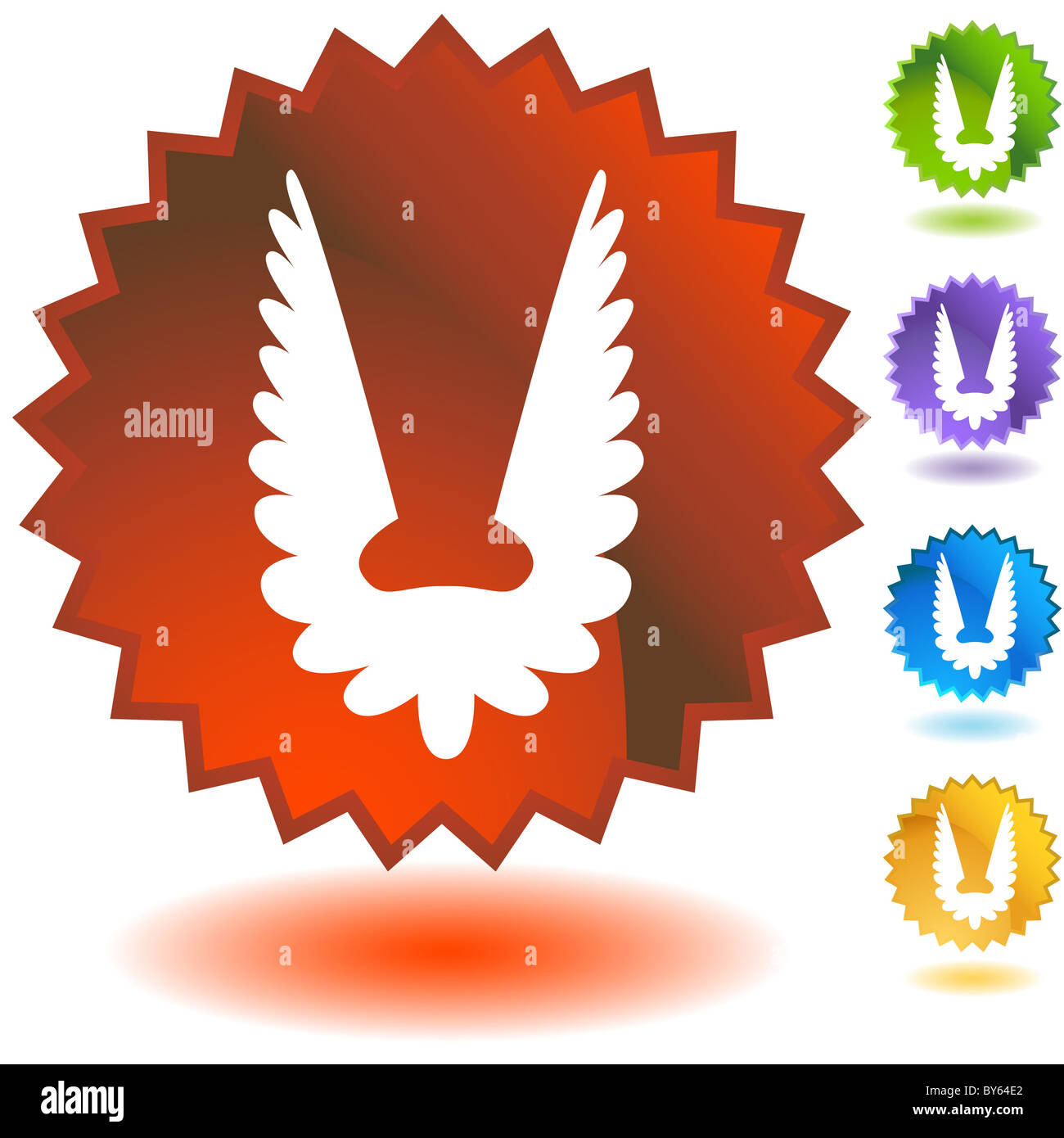 Wings seal icon set isolated on a white background Stock Photo - Alamy