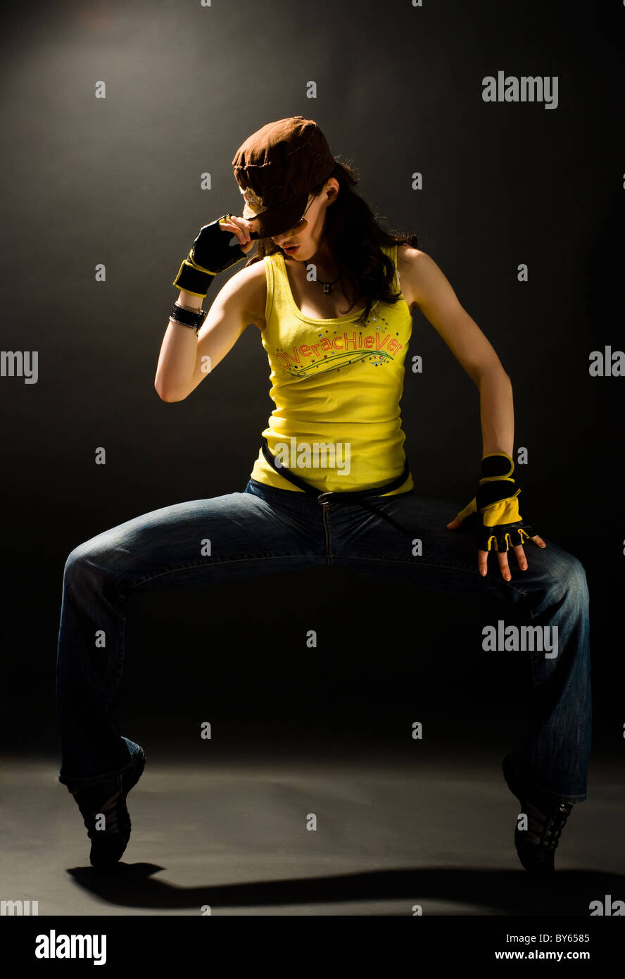 a young nice girl dancing modern dances Stock Photo - Alamy