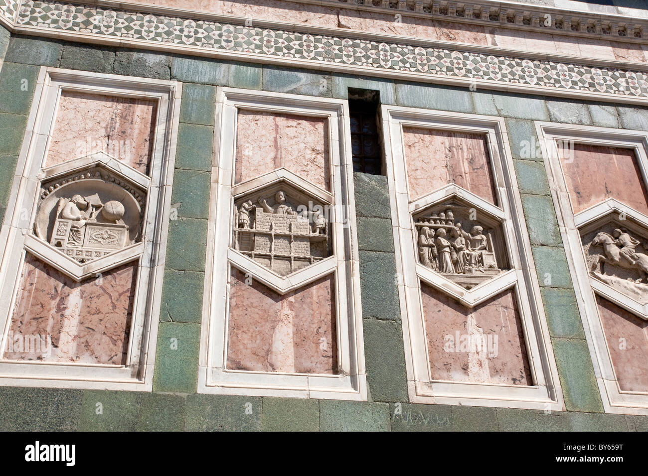 Facade of the Dumo in Florence Italy clad in white green and pink ...
