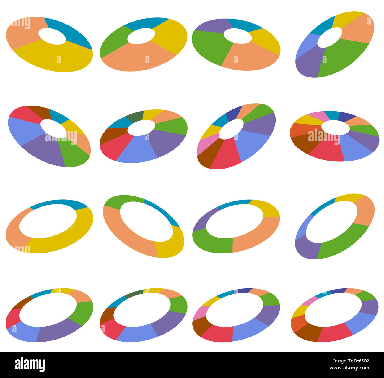Angled wheel charts isolated on a white background Stock Photo - Alamy