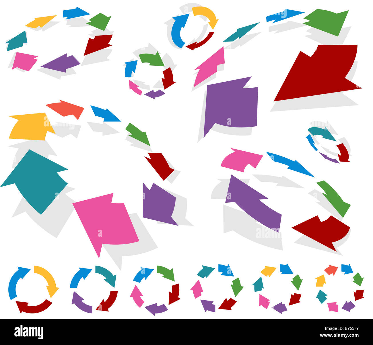 Circular arrow graph set isolated on a white background Stock Photo - Alamy