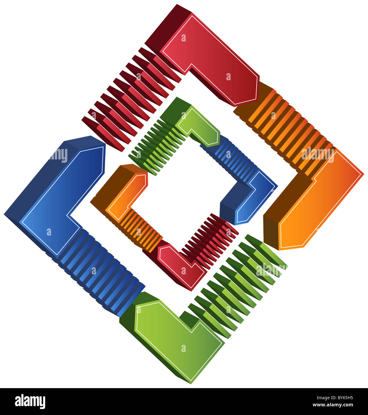 3D Process square diagram with rotating arrows Stock Photo - Alamy