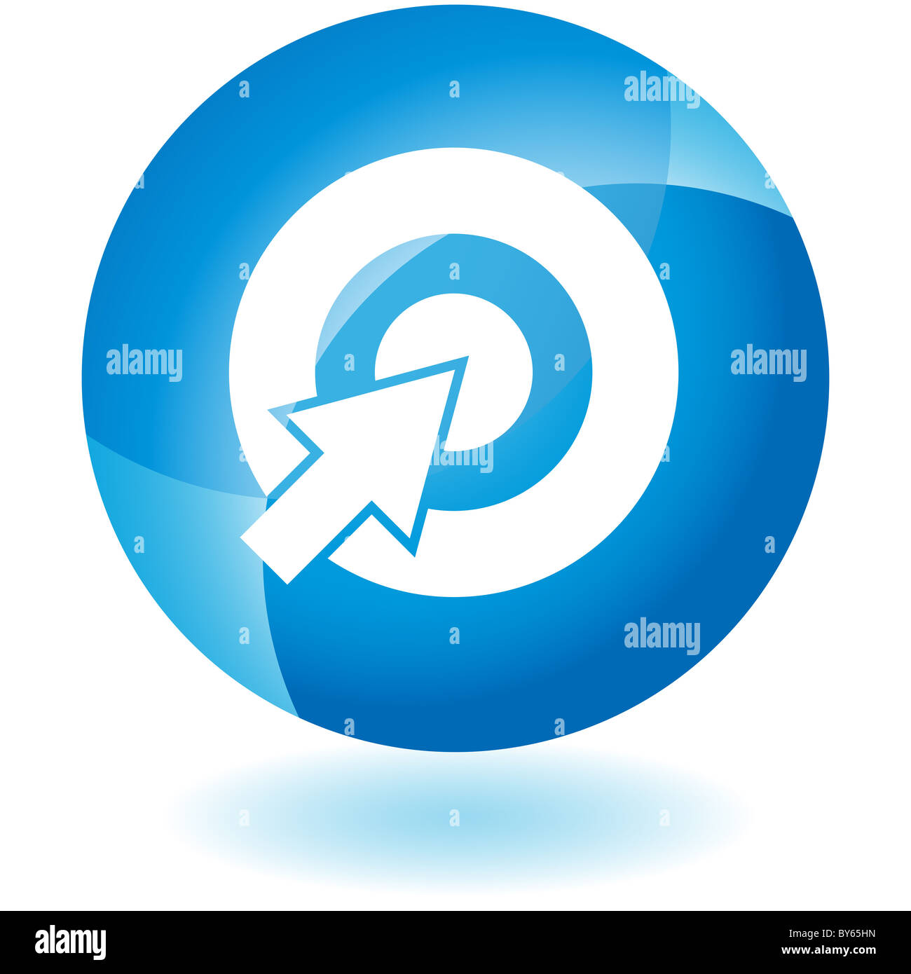 A 3D blue icon button - bullseye Stock Photo - Alamy