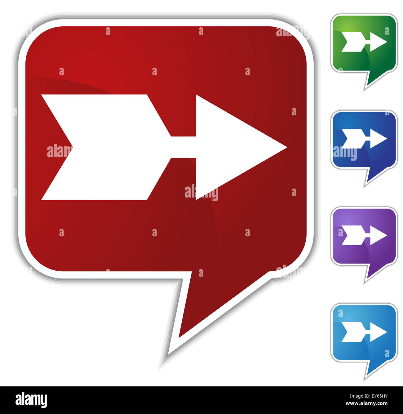 Set of speech bubble style icons - arrow Stock Photo - Alamy