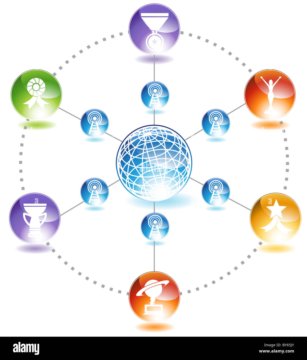 Diagram representing awards and the media Stock Photo - Alamy