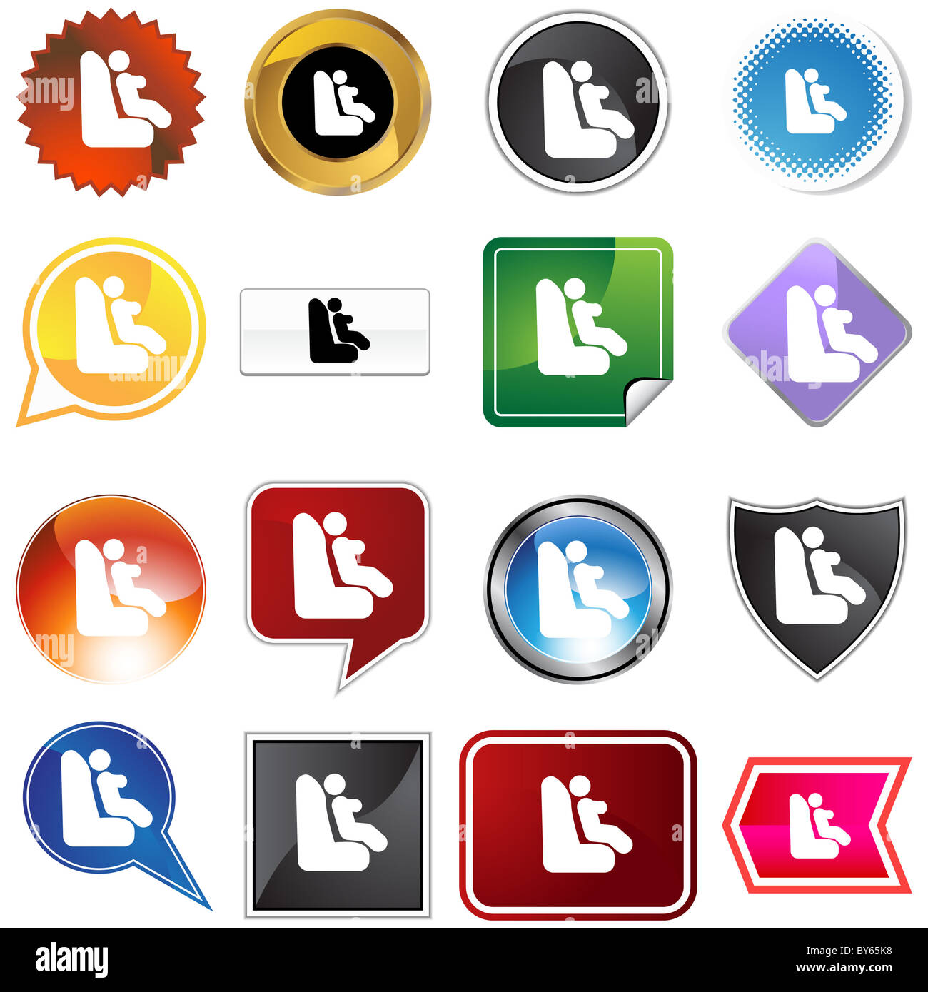 Baby car seat icon set isolated on a white background Stock Photo - Alamy