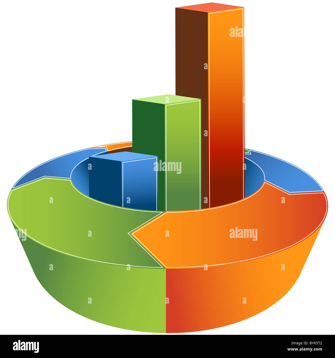 3d arrows circling a business chart Stock Photo - Alamy