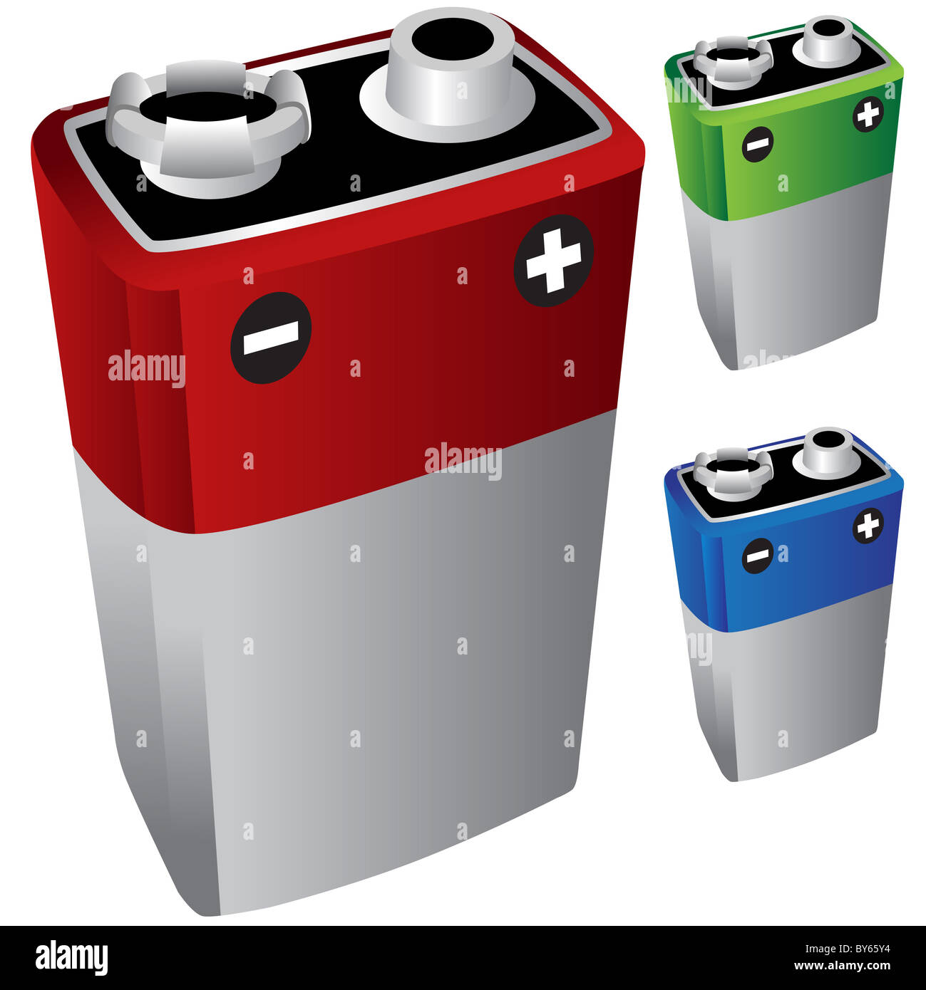 Set of 3D images of a 9 volt battery Stock Photo - Alamy