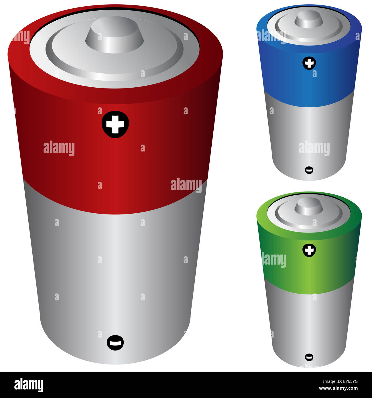 Set of 3D images of a C battery Stock Photo - Alamy
