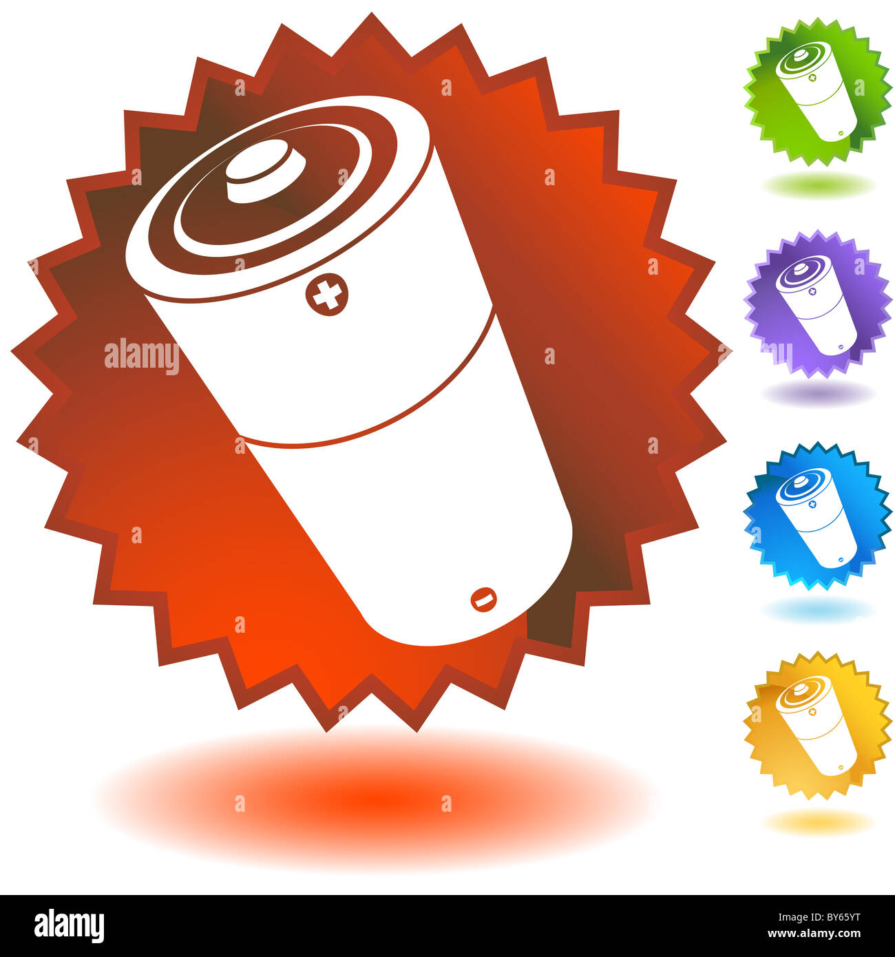 Set of 5 seal icons - Battery Stock Photo - Alamy