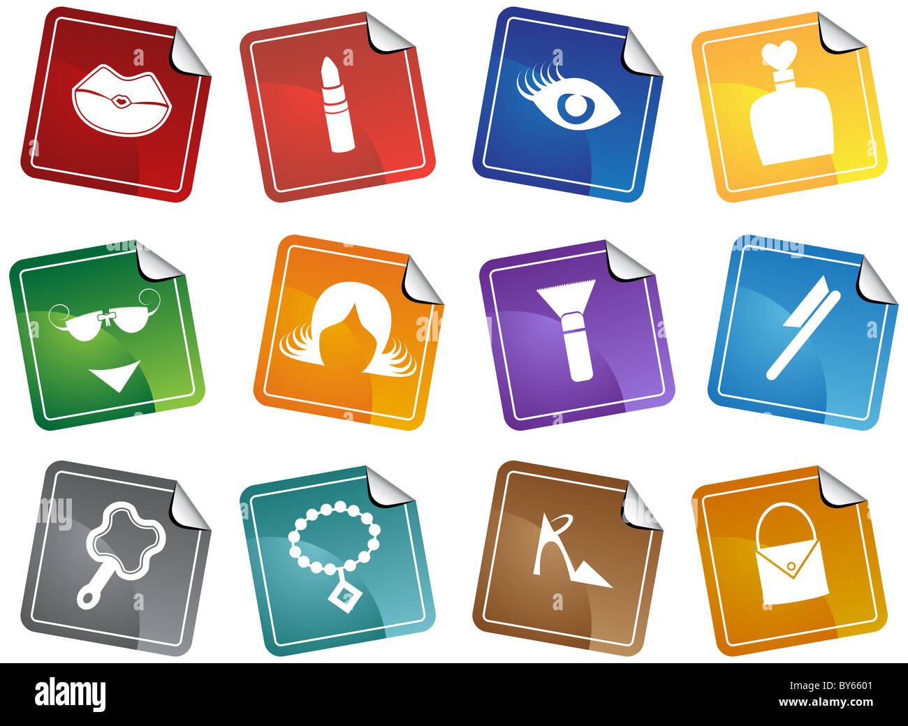 Set of 12 beauty items Stock Photo - Alamy