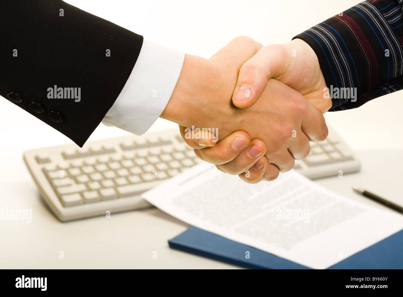 Image of business people’s hands making an agreement Stock Photo - Alamy