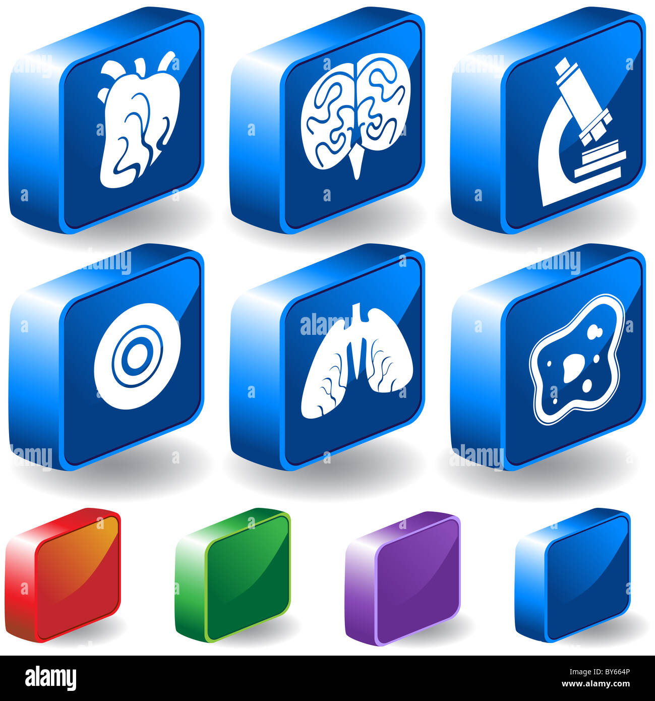 Set of 6 Biology Buttons Stock Photo - Alamy