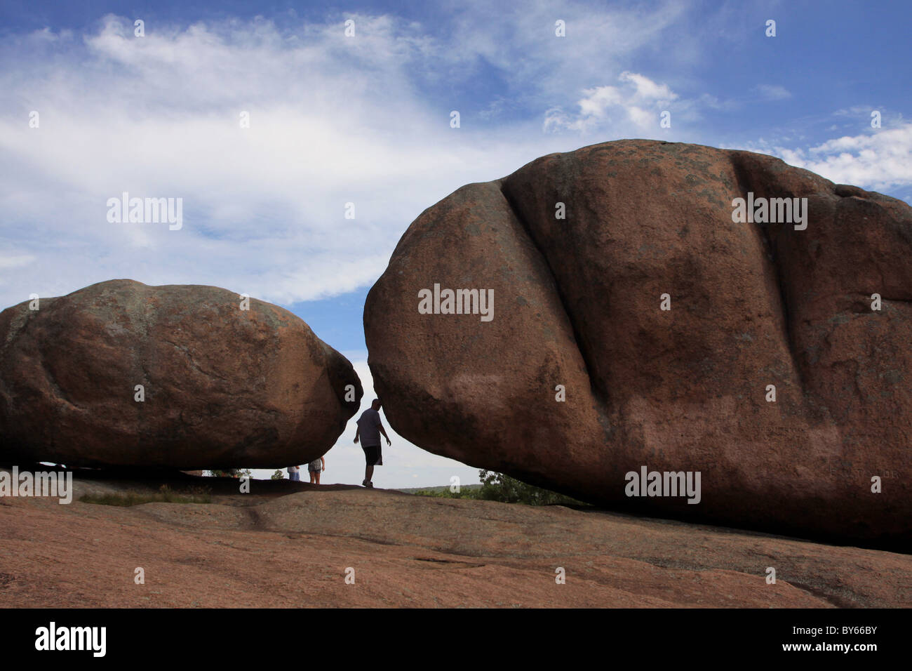 hiker climber Elephant Rocks State Park Missouri granite Stock Photo ...