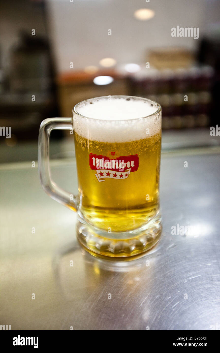 Mahou Beer in Spain. Popular beer in Madrid Stock Photo - Alamy
