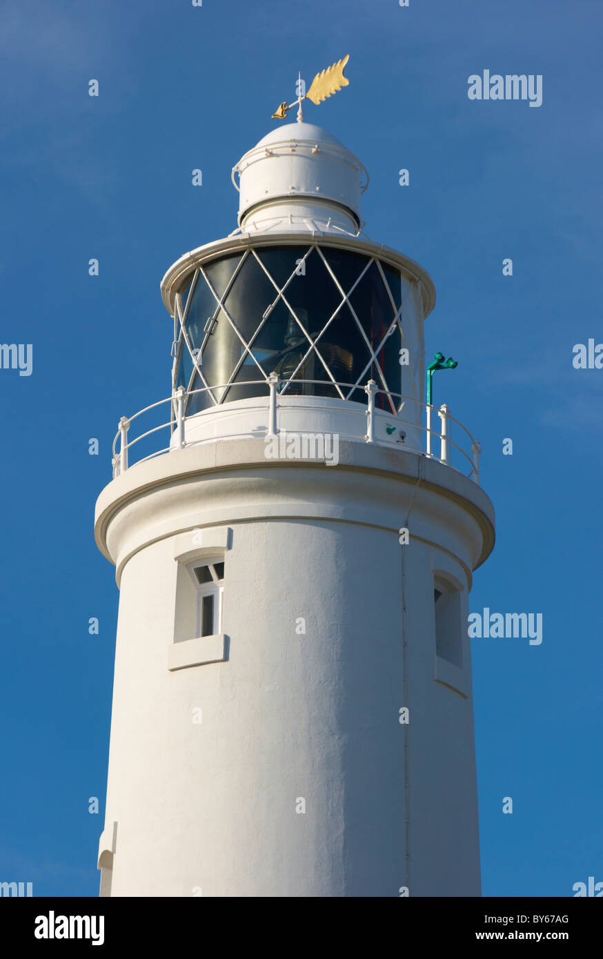 Lighthouse at Hurst Castle, Keyhaven, Milford on Sea Stock Photo - Alamy