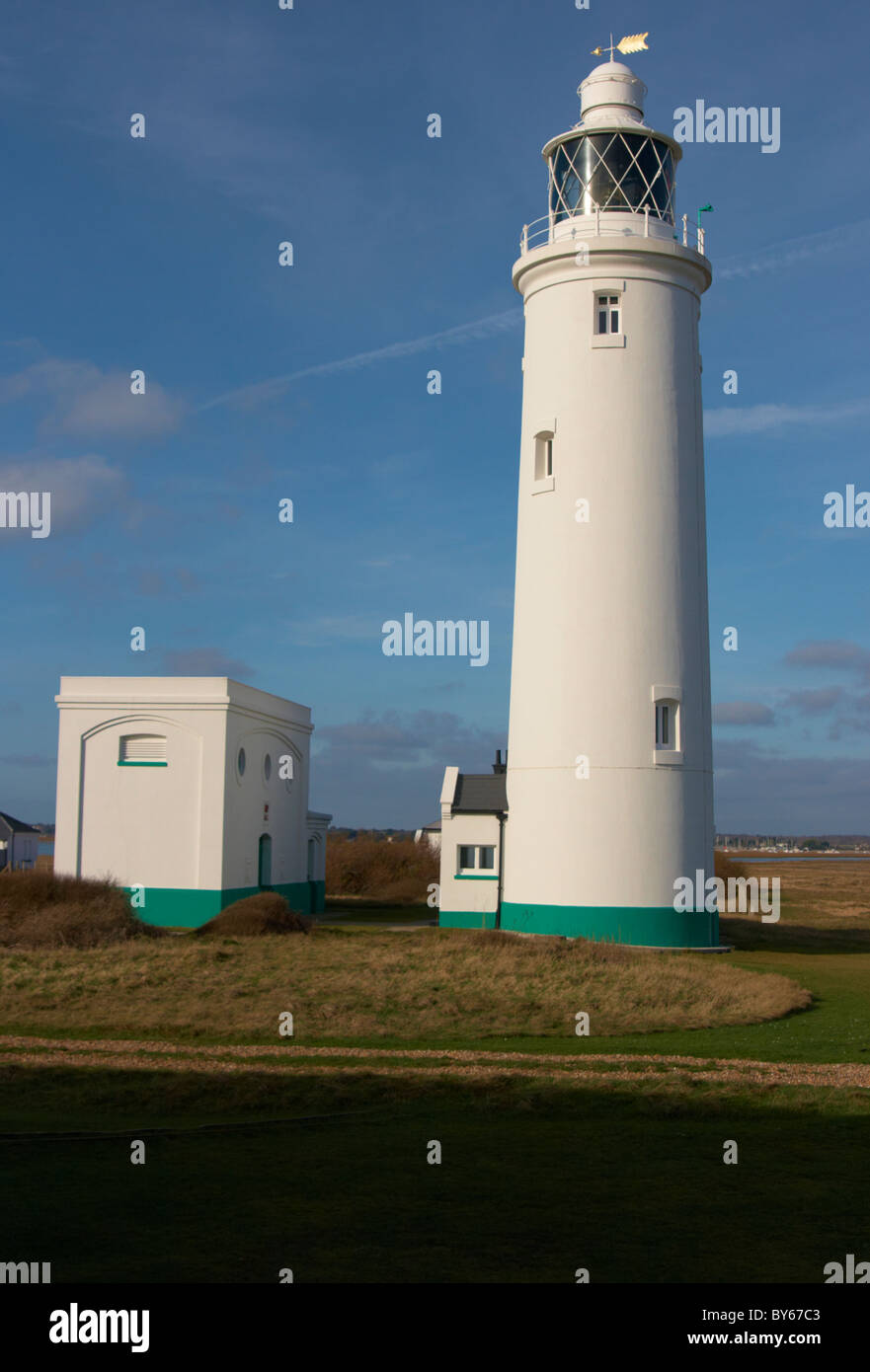 Lighthouse at Hurst Castle, Keyhaven, Milford on Sea Stock Photo - Alamy