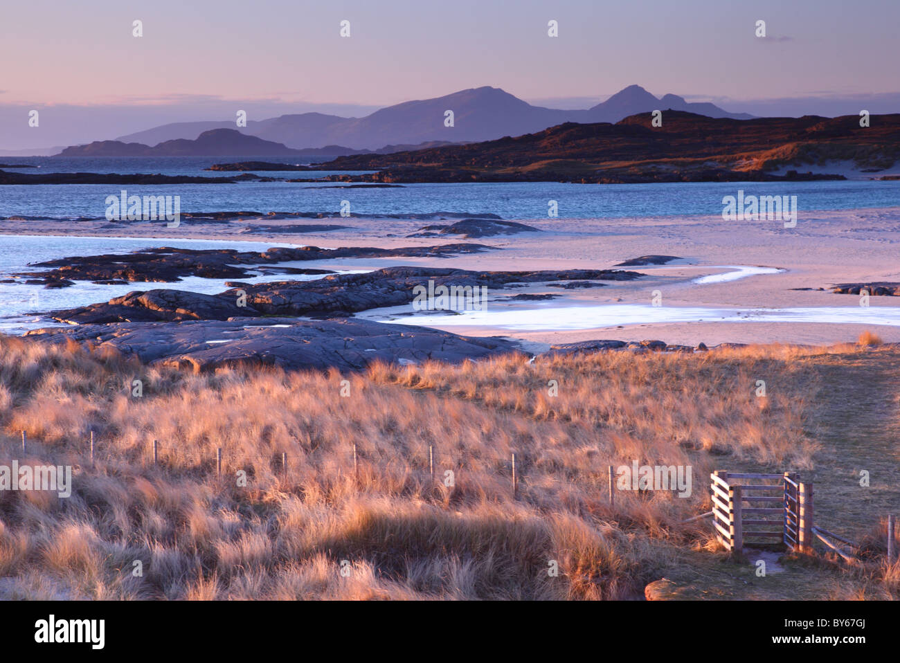 A late evening view across Sanna Bay, Ardnamurchan, Scotland Stock ...