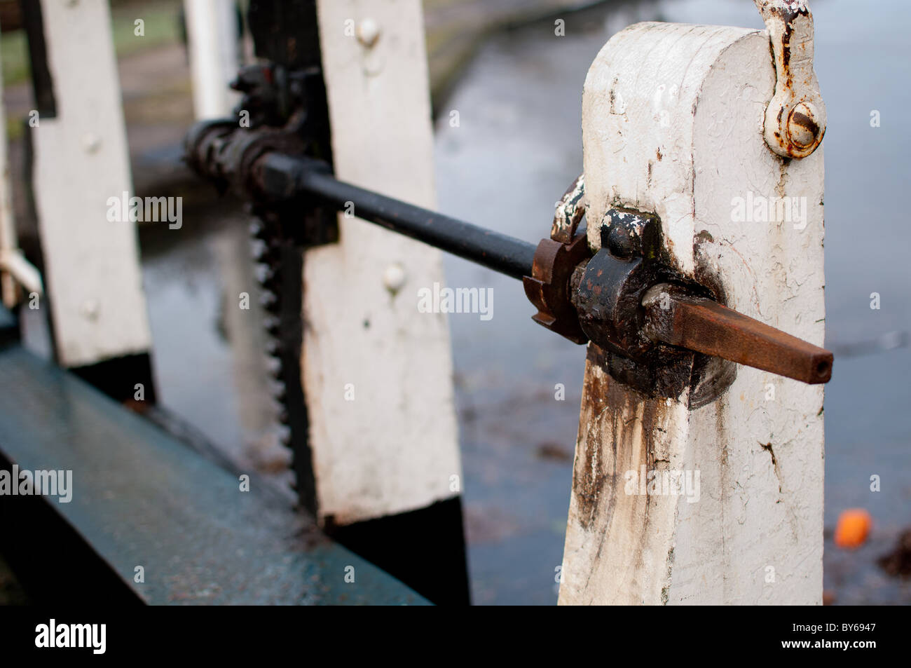Canal Lock Mechanism/ Paddle Stock Photo - Alamy