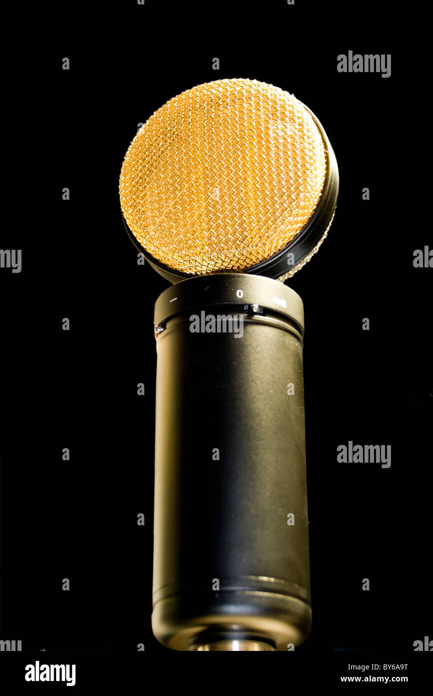 a studio microphone In Spotlight Stock Photo - Alamy