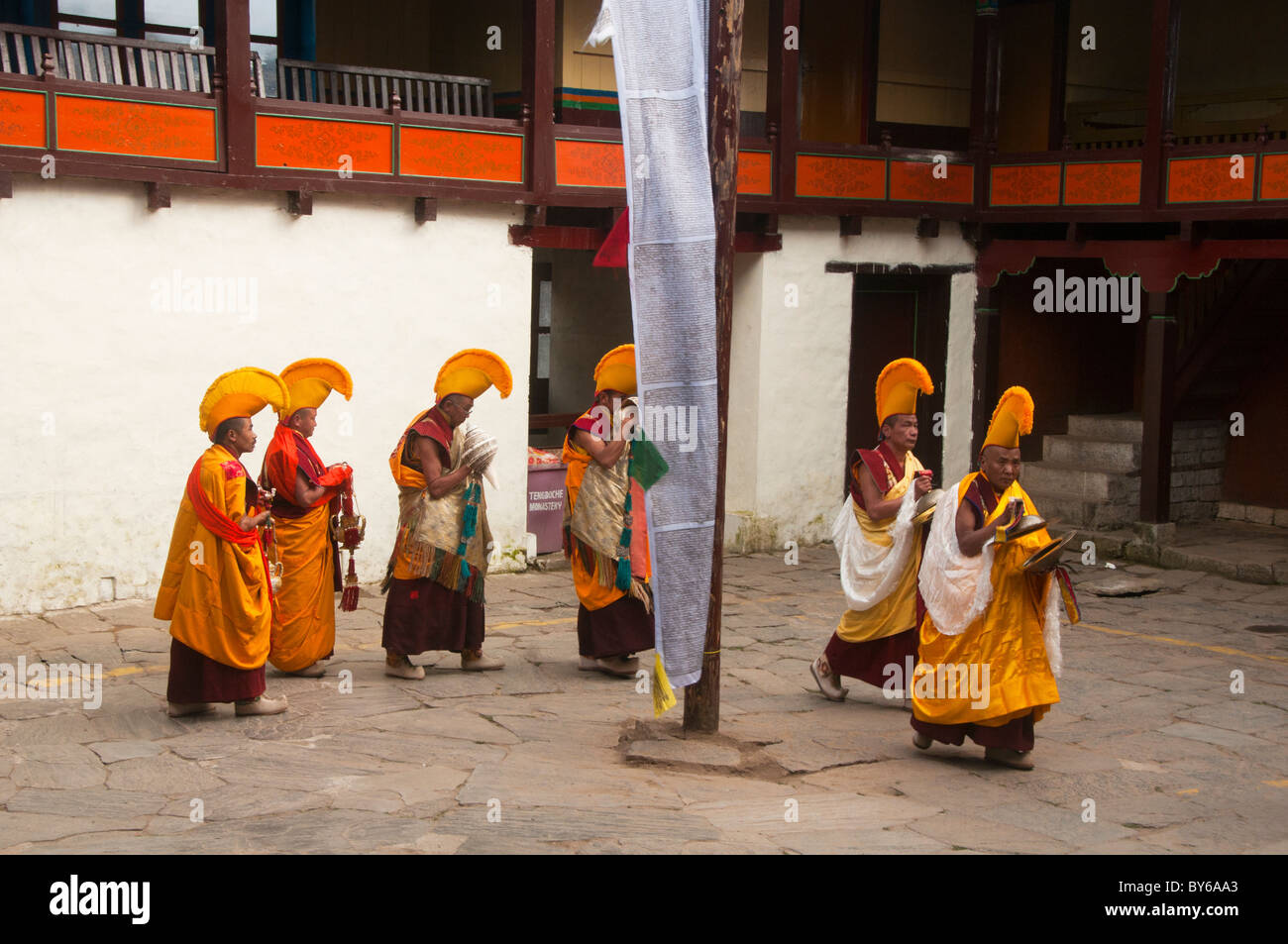 monks dancing at the Mani Rimdu Festival at Tengboche Monastery in the ...